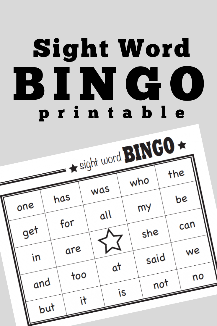 Free Sight Word Bingo Game for Early Readers - B Honest Media